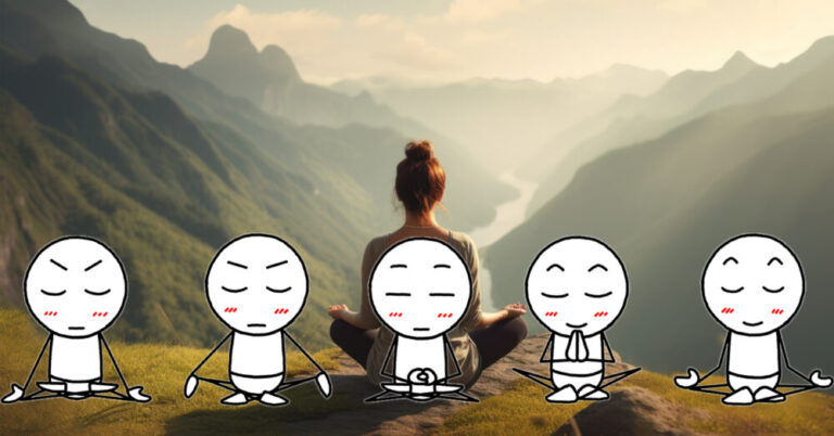 Meditating stick figure | イラストで伝える・見せる・考える誰でも描けるイラストプレゼン研究所