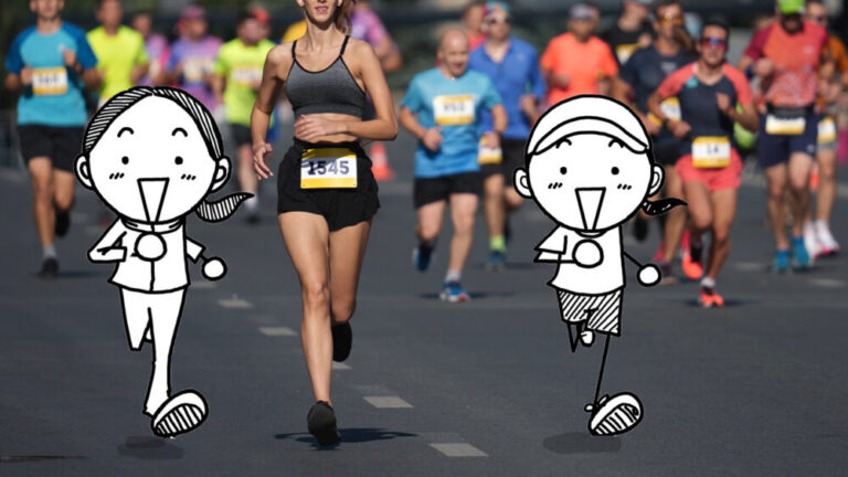 Stick man running a marathon | イラストで伝える・見せる・考える誰でも描けるイラストプレゼン研究所